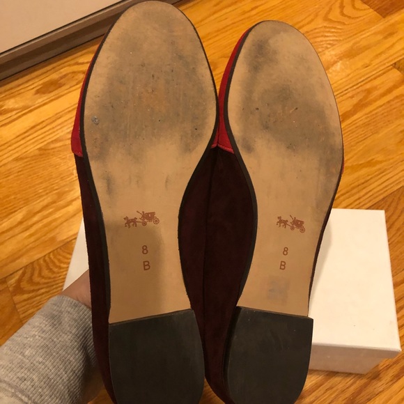 Coach | Shoes | Coach Cambridge Suede Red Wine Flats | Poshmark